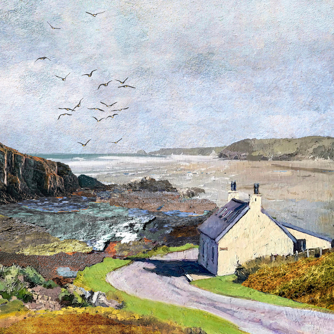 Gull Cottage (framed) – Art & Space Gallery